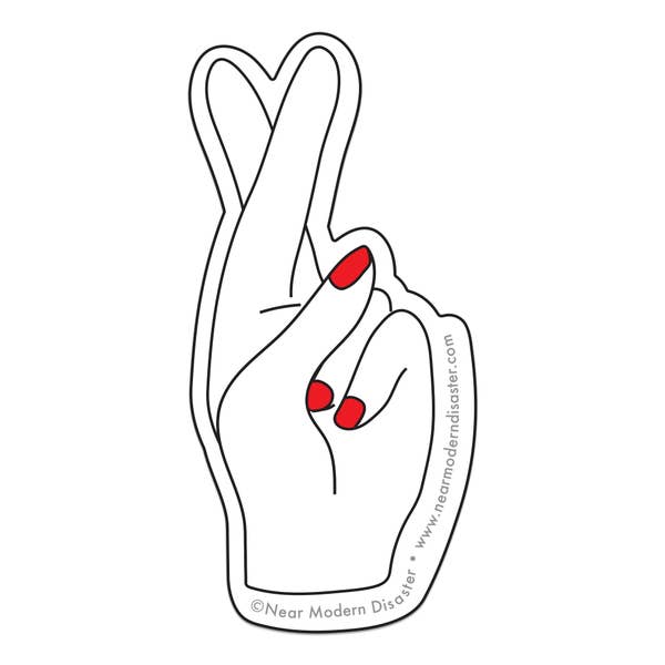 Fingers Crossed 3" Vinyl Sticker – Mom's Sweet Shop